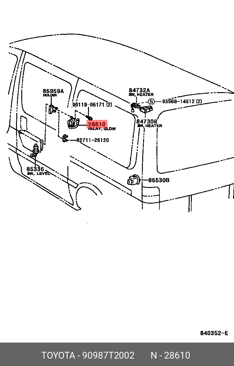90987-T2002 GENUINE TOYOTA 90987T2002, HILUX 202108-, GUN125, RELAY ...