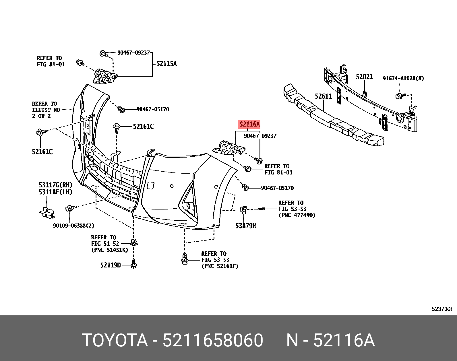 52116-58060 GENUINE TOYOTA 5211658060, ALPHARD/ VELLFIRE/ HV 201501 ...