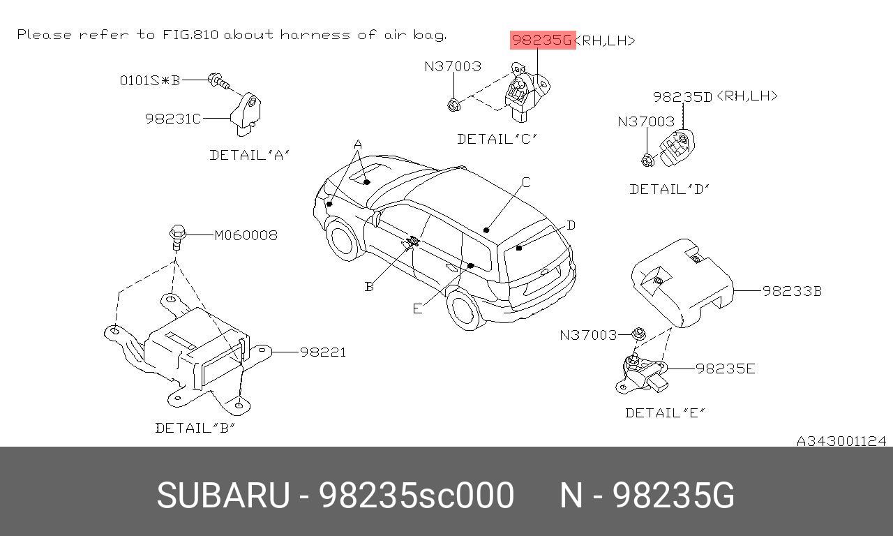 Originale OE Air B Satl Sen Sd 98235SC000 per Subaru 98235-SC000