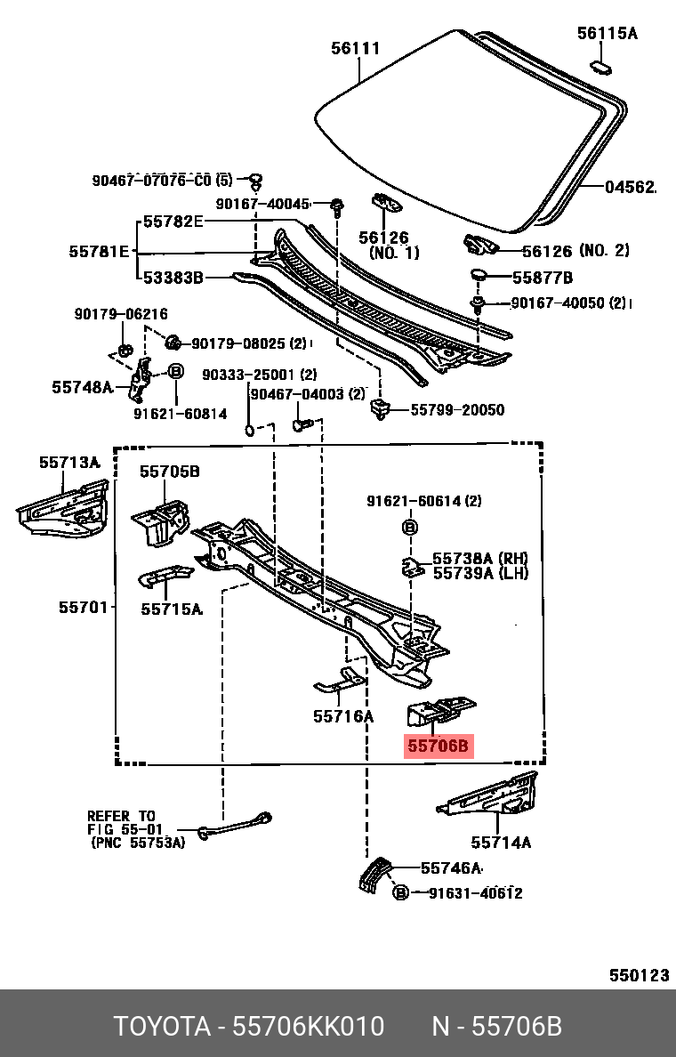 55706-KK010 GENUINE TOYOTA 55706KK010, HILUX 202108-, GUN125, PANEL SUB ...
