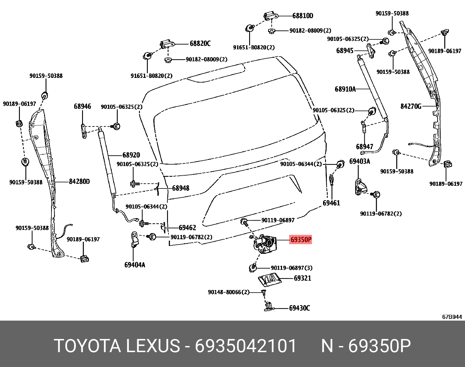 69350-42101 GENUINE TOYOTA 6935042101, LAND CRUISER 202107 -, FJA300 ...