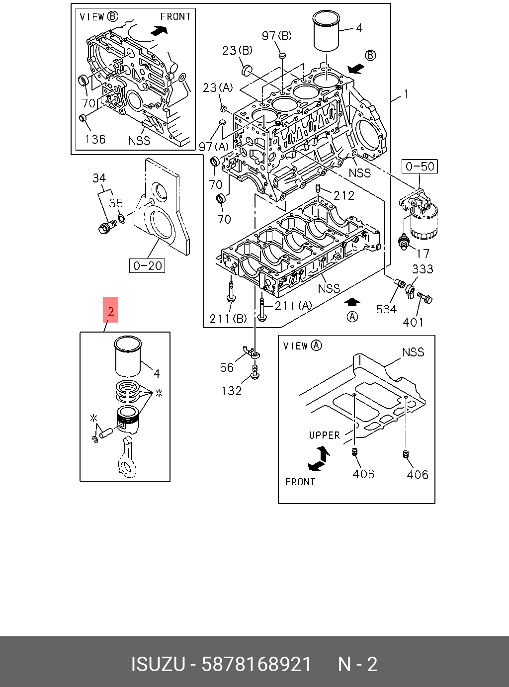 5878168921 ISUZU Поршневой набор
