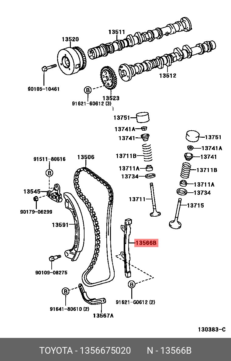 13566-75020 GENUINE TOYOTA LAND CRUISER PRADO 201708-, GUIDE, TIMING ...