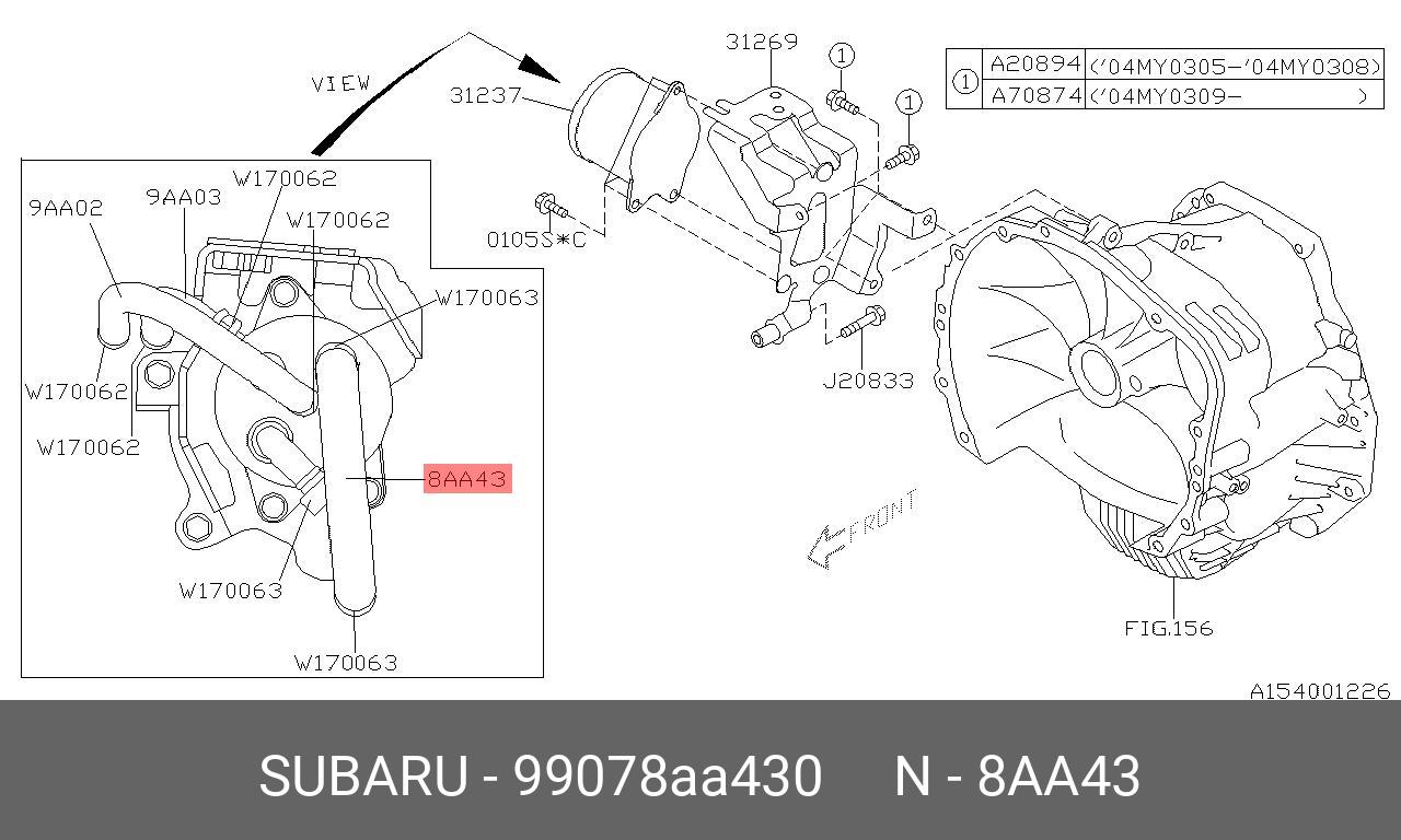 Tubo acqua originale OE 99078 AA430 per Subaru 99078-AA430