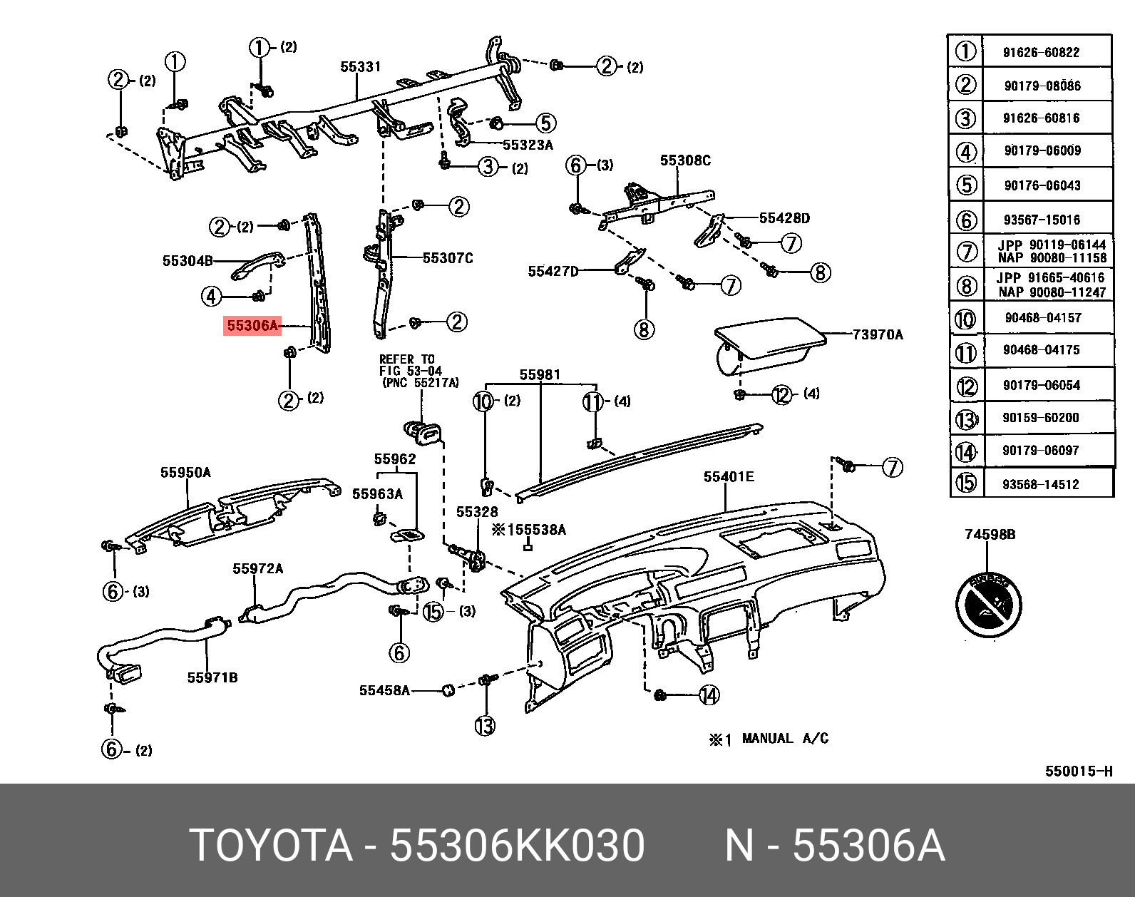 55306-KK030 GENUINE TOYOTA 55306KK030, HILUX 201708 - 202005, GUN125 ...