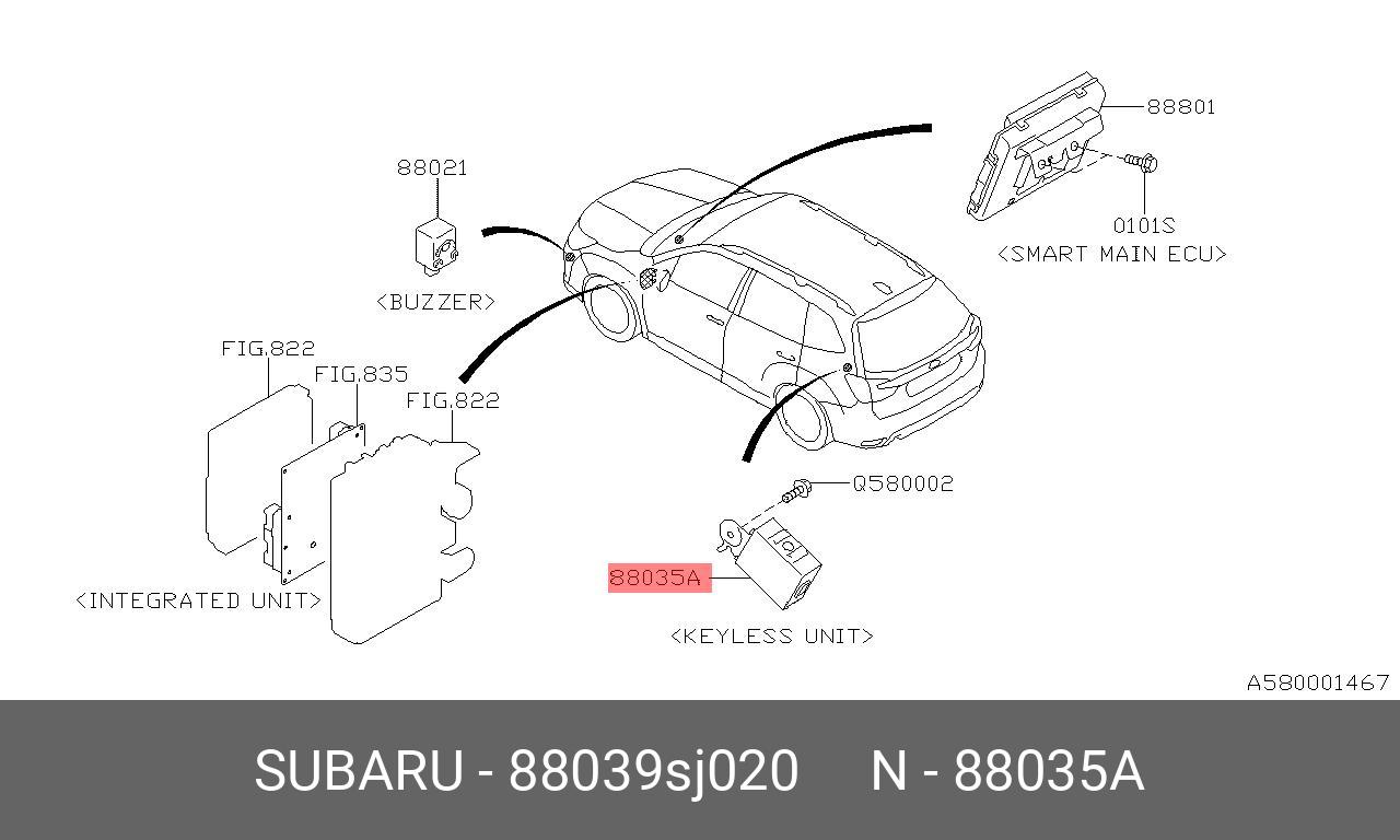 Unt ingresso senza chiave originale OE 88039SJ020 per Subaru 88039-SJ020
