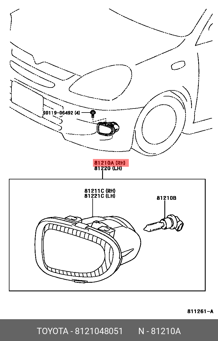 81210-48051 GENUINE TOYOTA 8121048051, ALPHARD/ VELLFIRE/ HV 201501 ...