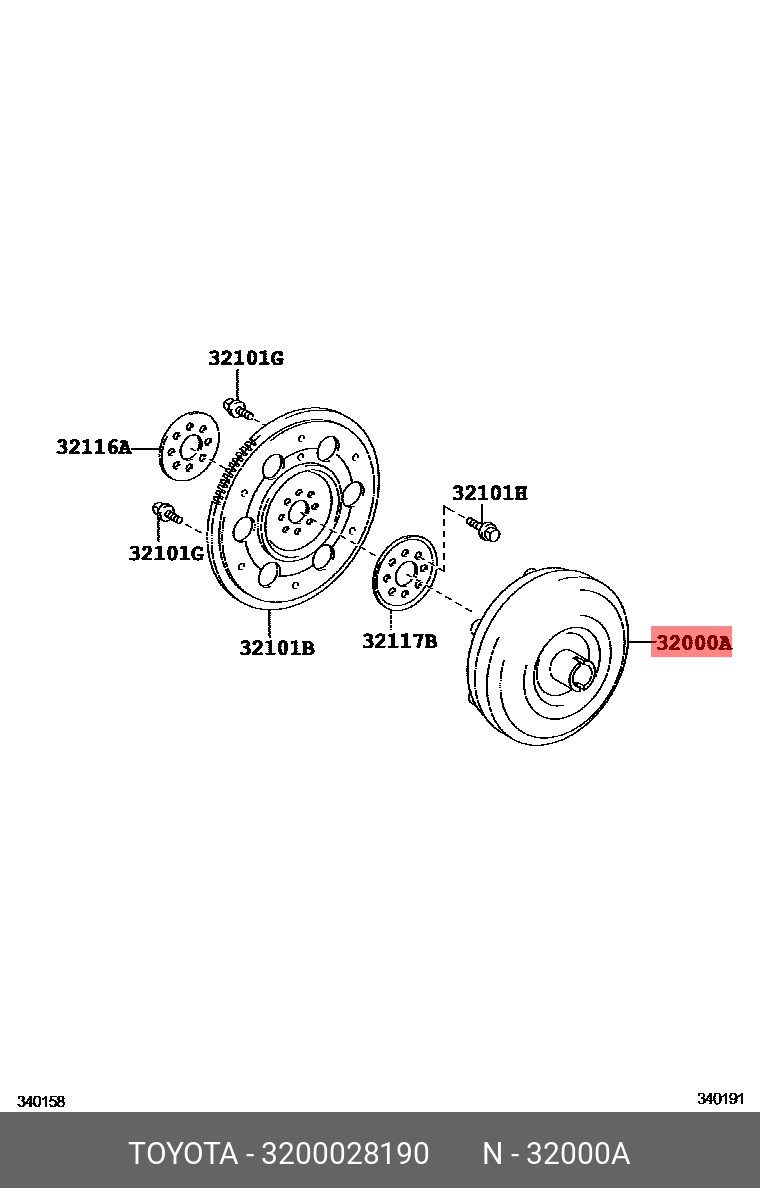 32000-28190 GENUINE TOYOTA 3200028190, HARRIER/ HYBRID 201312-202005 ...