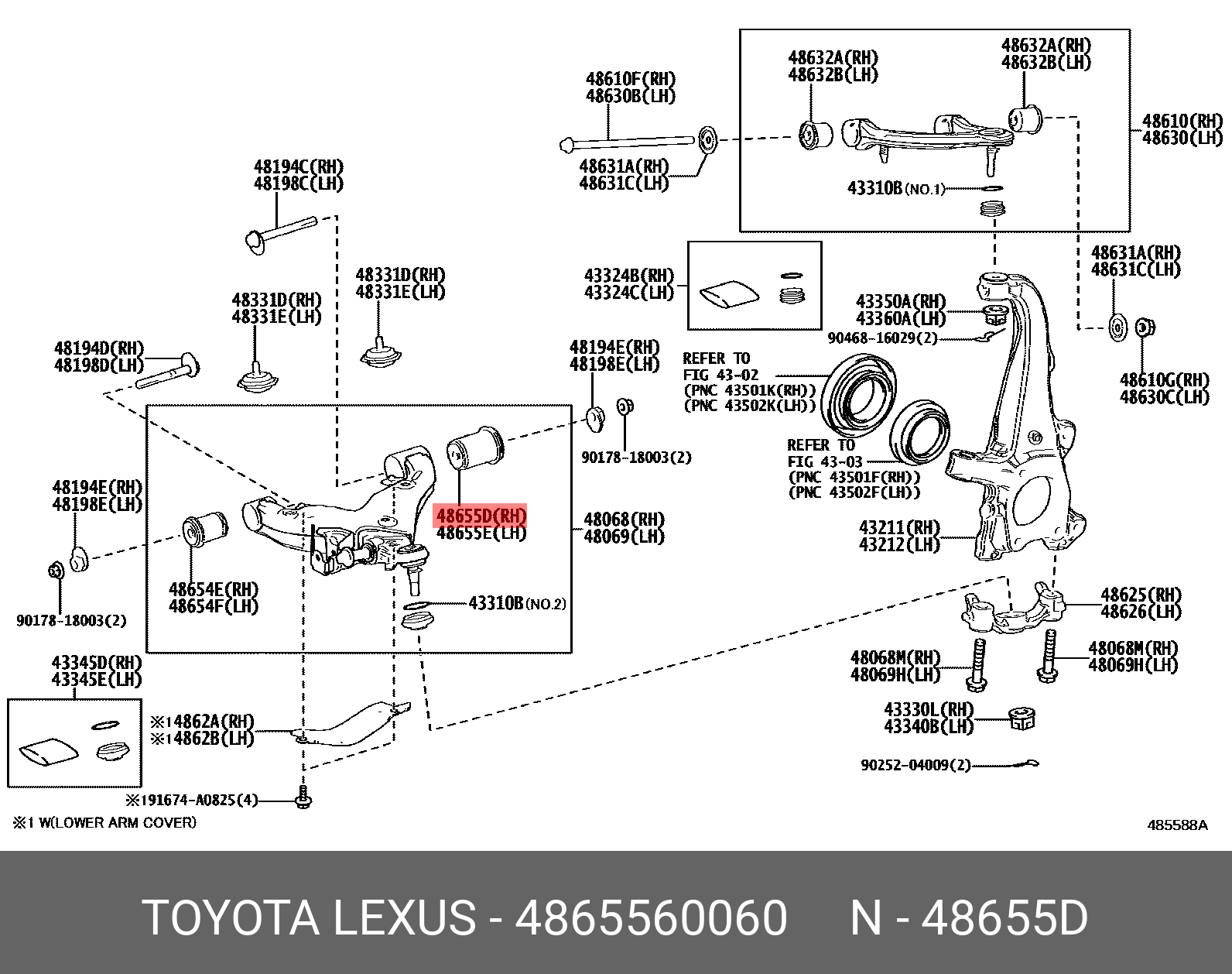 48655-60060 GENUINE TOYOTA 4865560060, LAND CRUISER 202107 -, FJA300 ...