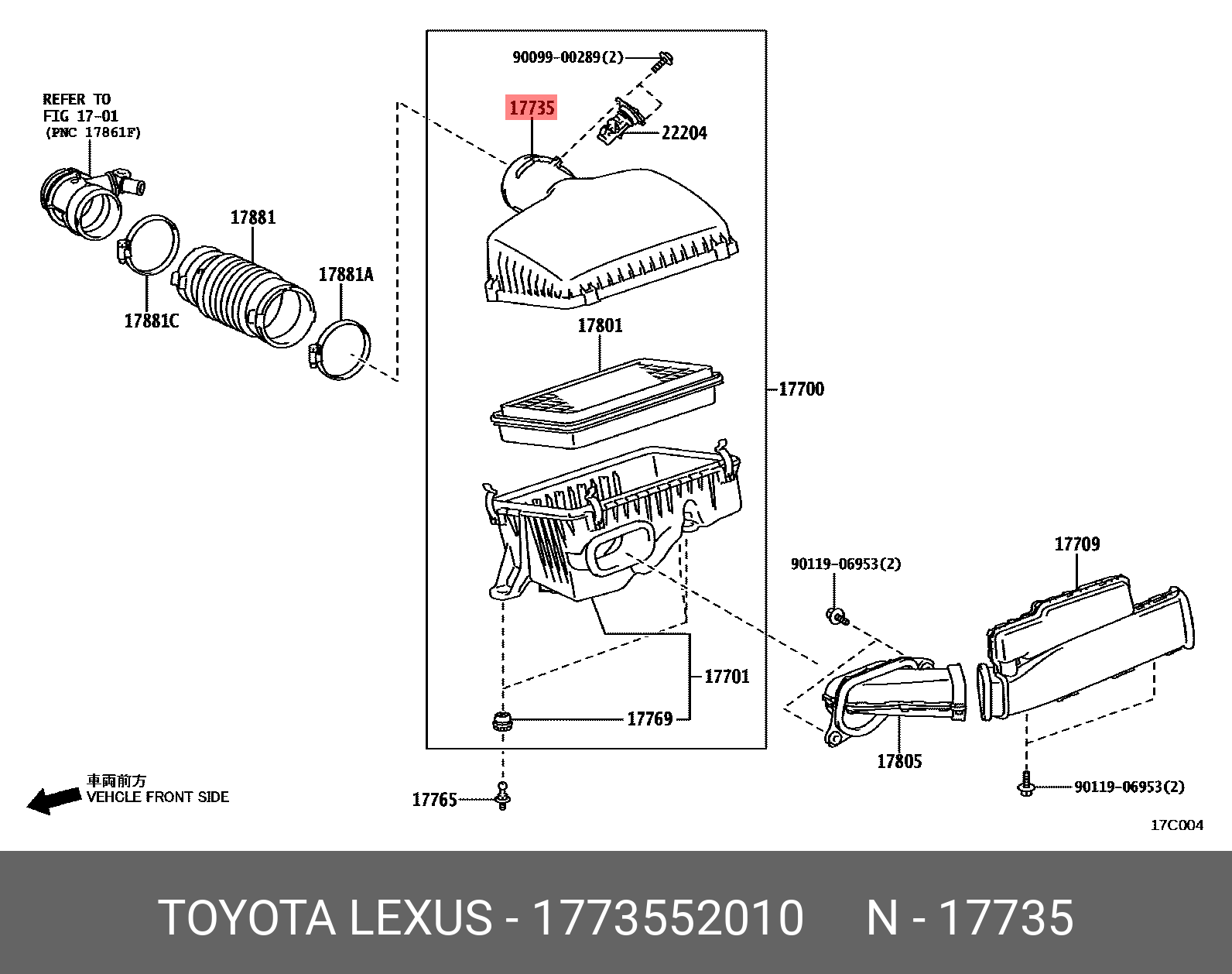 17735-52010 GENUINE TOYOTA 1773552010, LAND CRUISER 202107 -, FJA300 ...