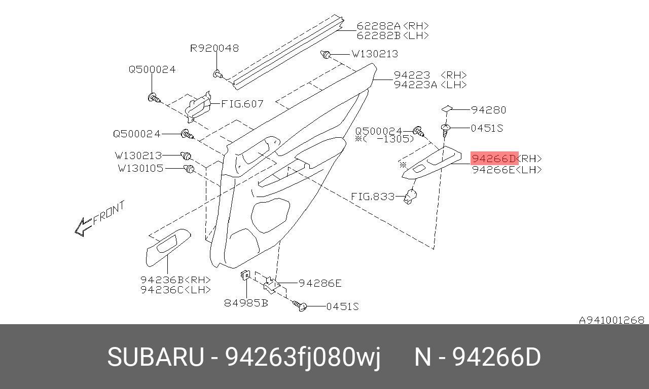 Originale OE Pnl P/W Sw R mano destra 94263FJ080WJ per Subaru 94263F-J080WJ