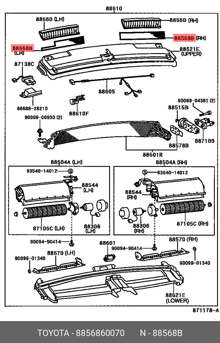 88568-60070 GENUINE TOYOTA LAND CRUISER 201408 - 201507, FILTER, AIR ...
