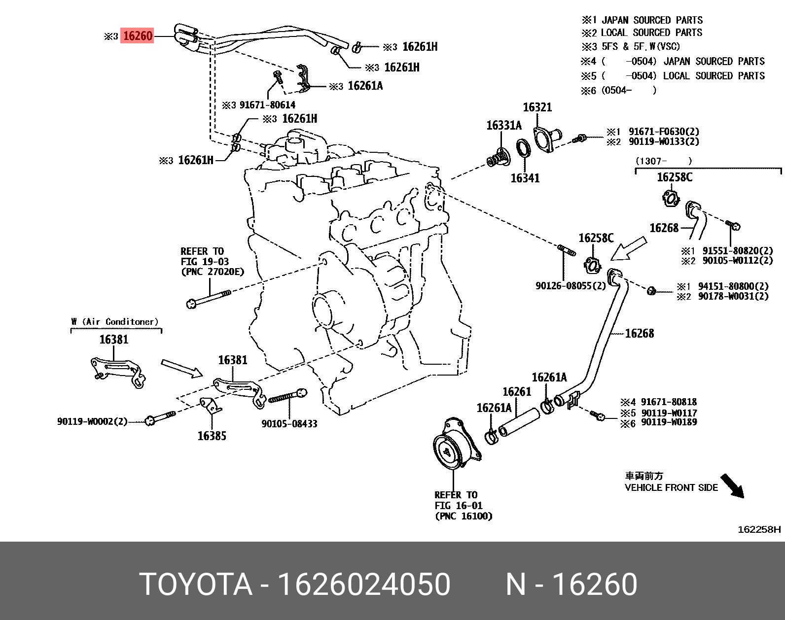 16260-24050 GENUINE TOYOTA 1626024050, HARRIER 202006-, MXUA80, MXUA85 ...