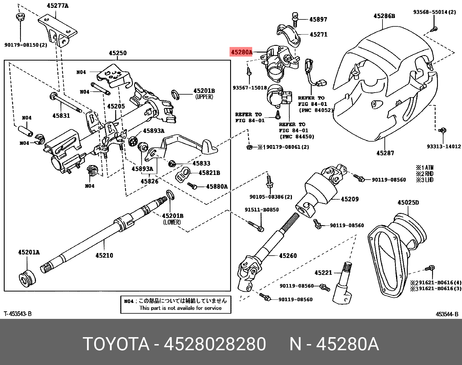 45280-28280 GENUINE TOYOTA NOAH/ VOXY 200111 - 200706, BRACKET ASSY ...