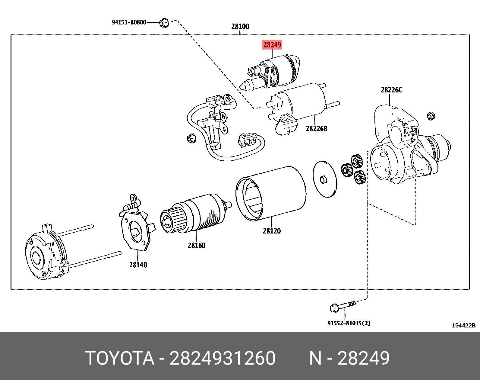 28249-31260 GENUINE TOYOTA 2824931260, ALPHARD/ VELLFIRE/ HV 201501 ...