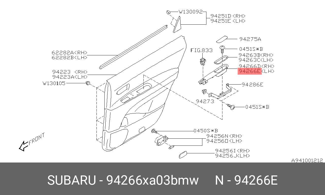 Pannello OE originale Pwr Wdo Sw R mano sinistra 94266XA03BMW per Subaru 94266X-A03BMW