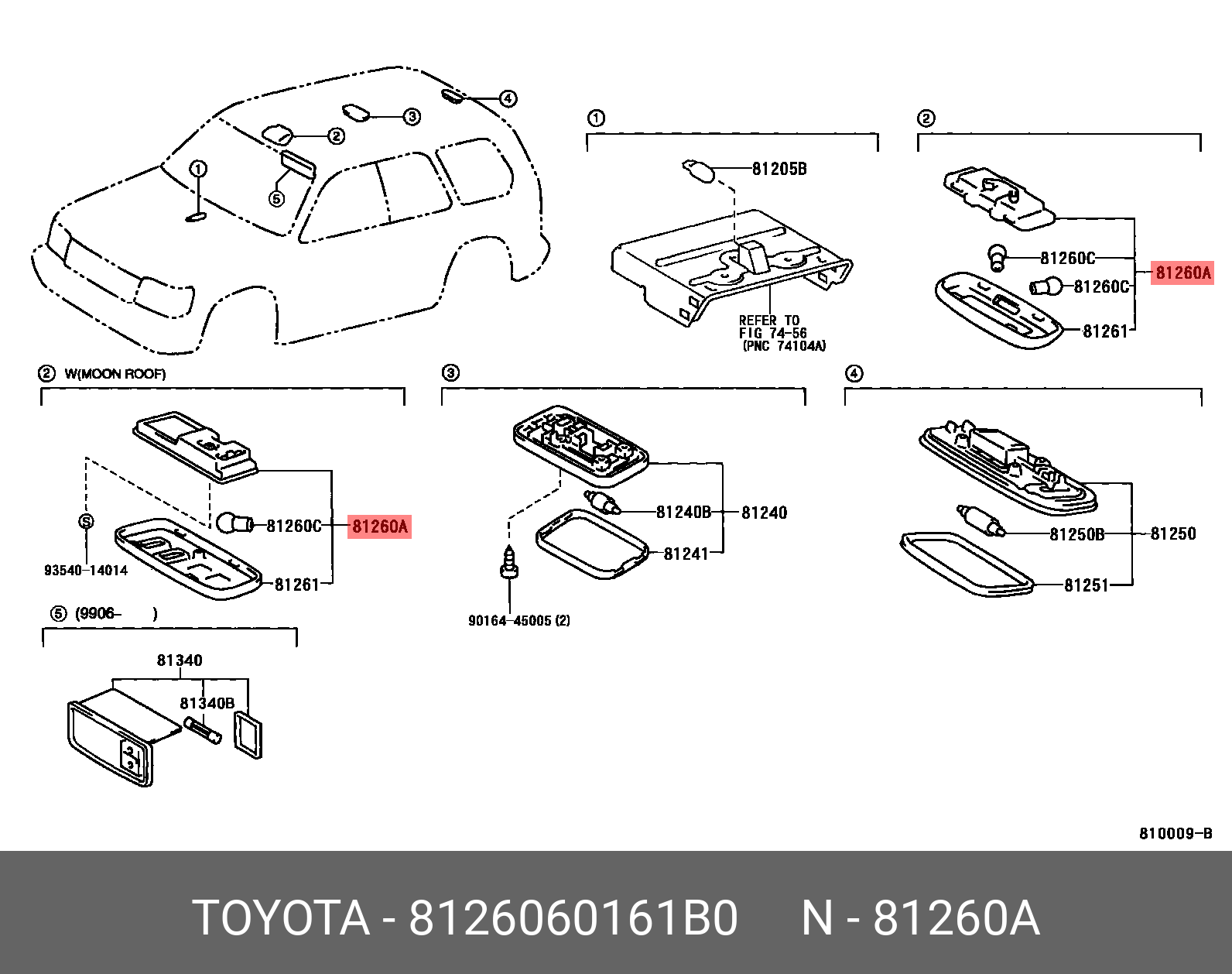 81260-60161-B0 GENUINE TOYOTA LAND CRUISER 200709-, LAMP ASSY, MAP ...