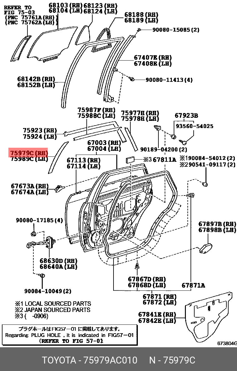 Genuine OE Sticker Label 75979AC010 for Toyota 75979-AC010 online ...