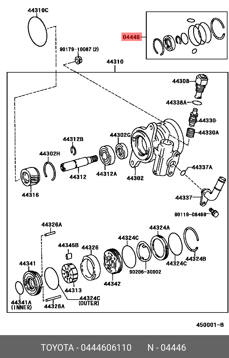 04446-06110 GENUINE TOYOTA 0444606110, HILUX 202108-, GUN125, GASKET ...