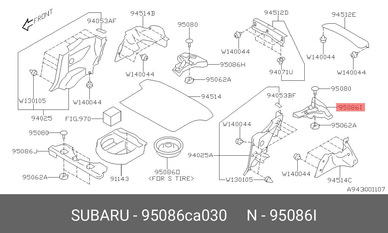 Originale OE Spacer Trk Sd mano sinistra 95086CA030 per Subaru 95086-CA030