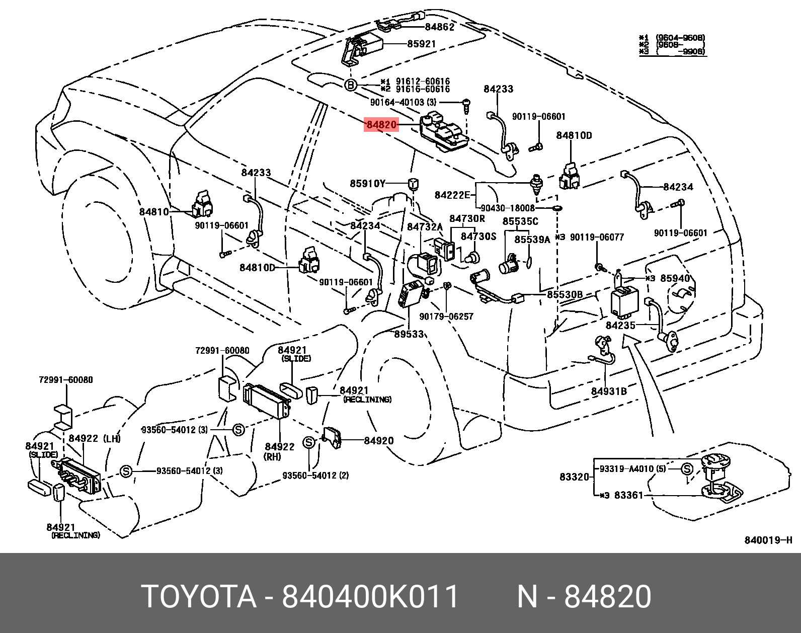 84040-0K011 GENUINE TOYOTA 840400K011, HILUX 202006-, GUN125, MASTER ...