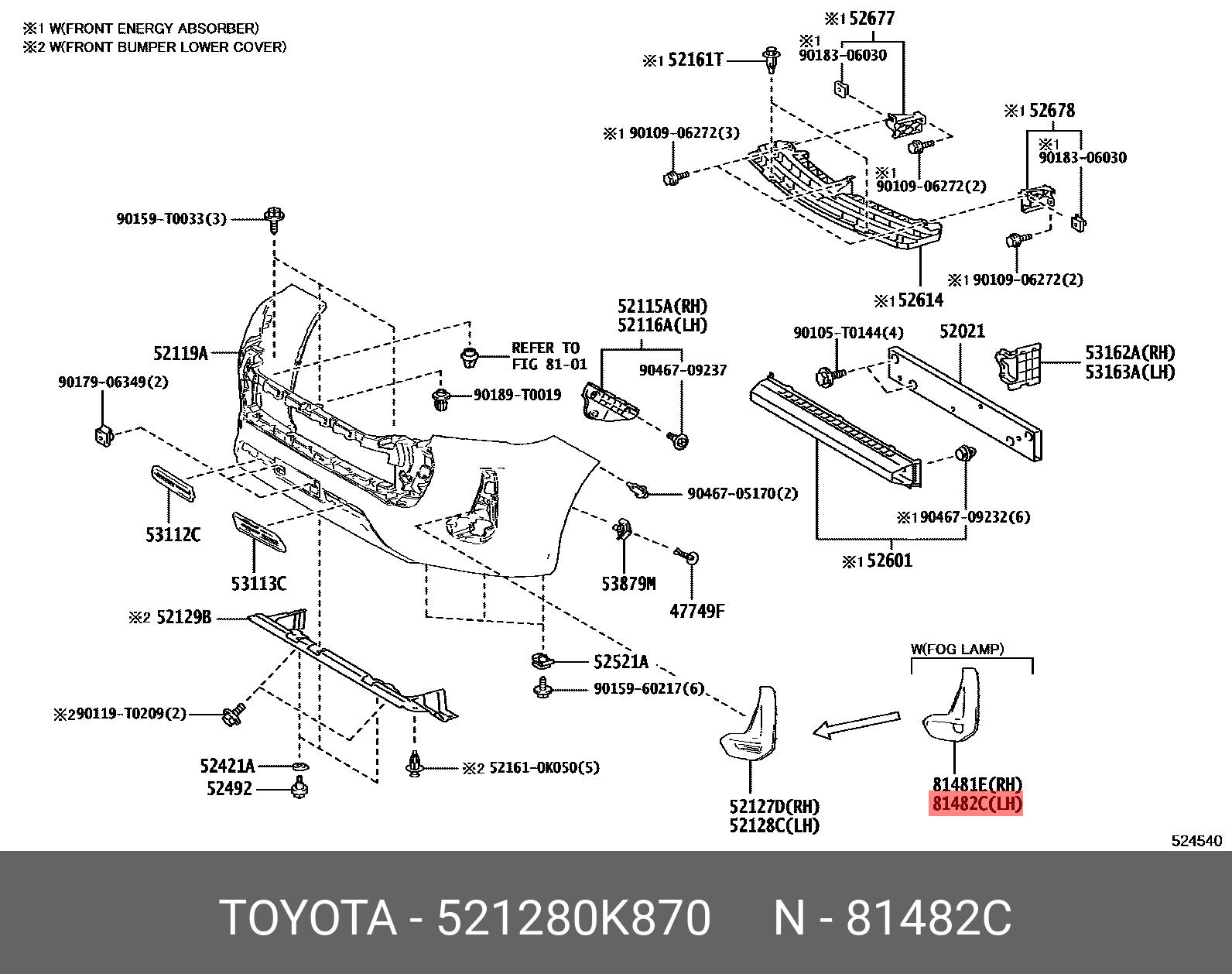 52128-0K870 GENUINE TOYOTA 521280K870, HILUX 202006-, GUN125, COVER ...