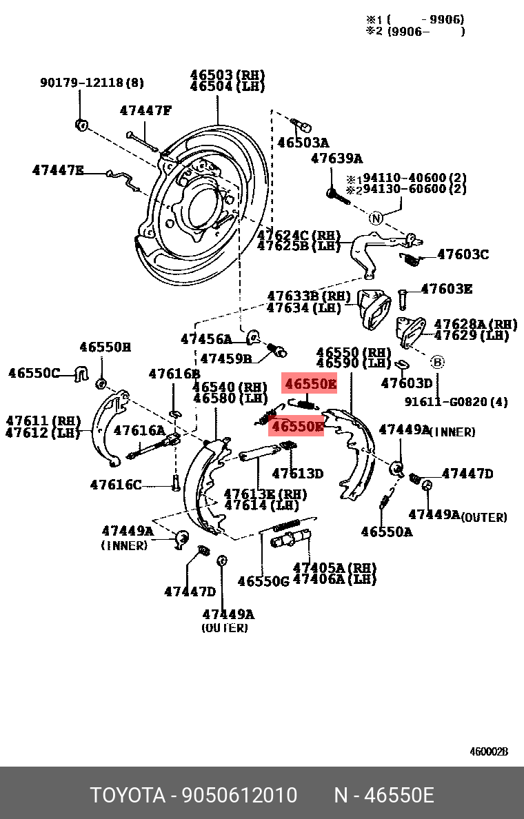 Genuine OE brake shoe spring 9050612010 for TOYOTA 90506-12010 online ...