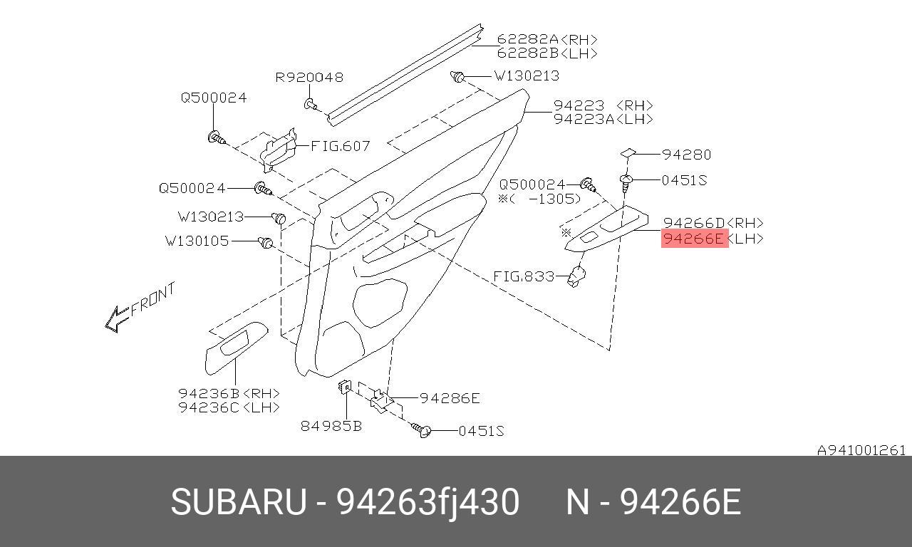 Originale OE Pnl P/W Sw R mano sinistra 94263FJ430 per Subaru 94263-FJ430