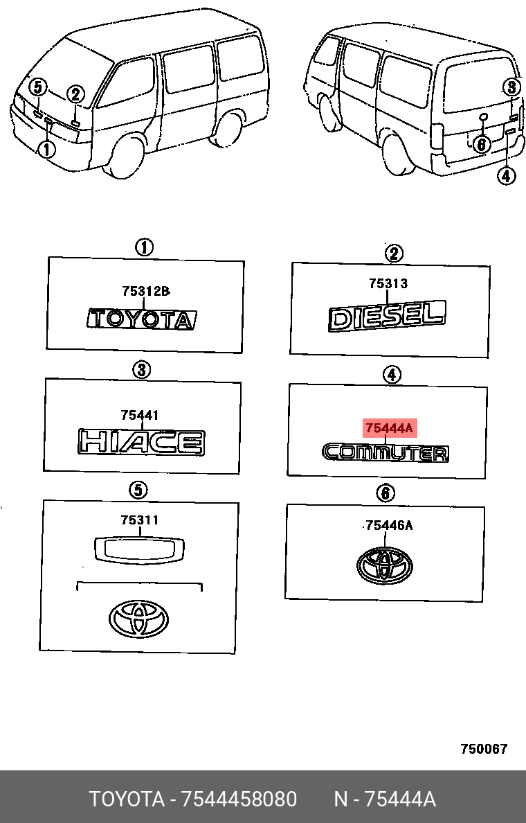 75444-58080 GENUINE TOYOTA 7544458080, ALPHARD/ VELLFIRE/ HV 201501 ...