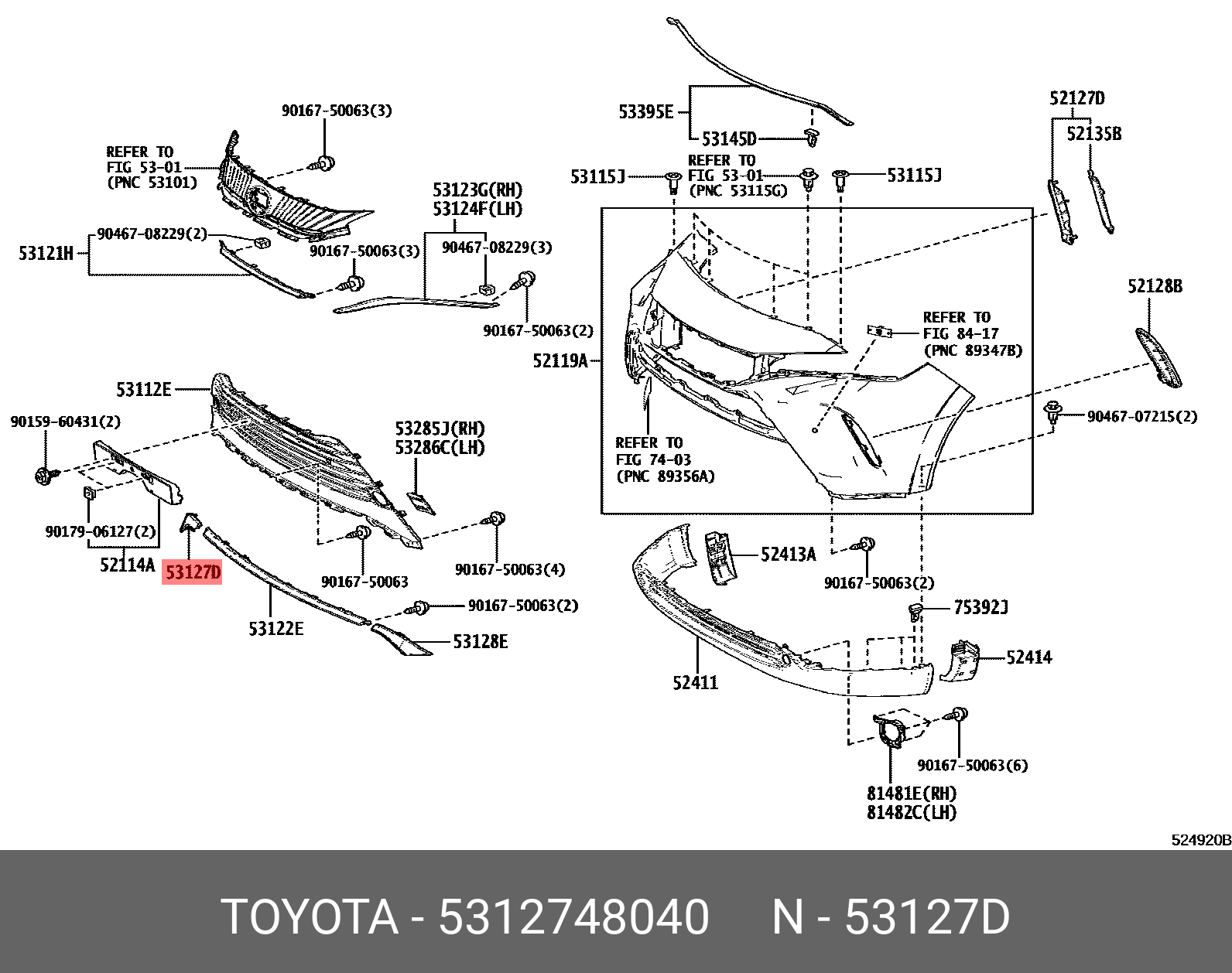 53127-48040 GENUINE TOYOTA 5312748040, HARRIER 202006-, MXUA80, MXUA85 ...