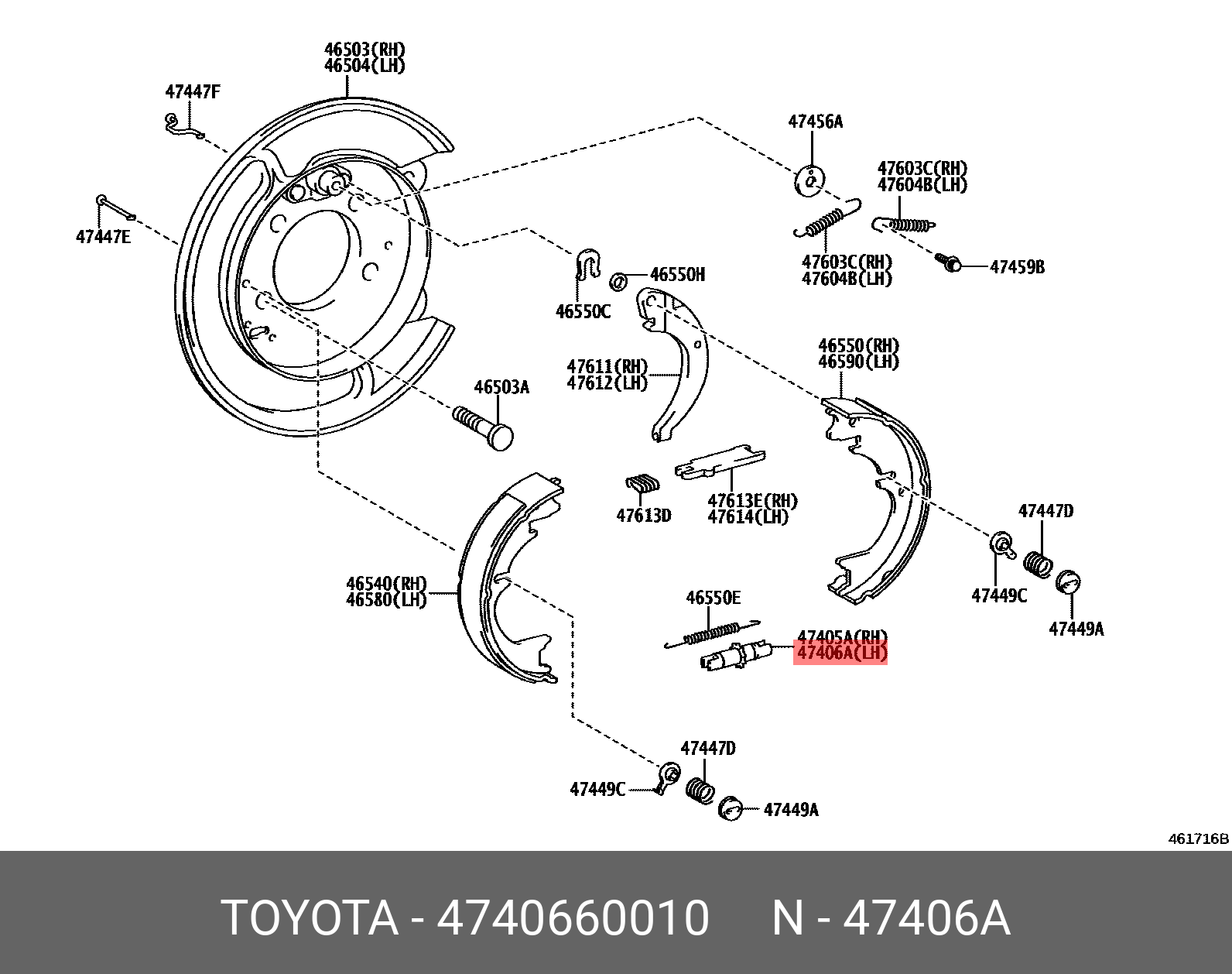 47406-60010 GENUINE TOYOTA LAND CRUISER PRADO 201708-, SCREW SET, SHOE ...