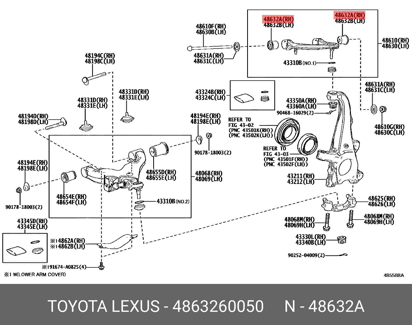 48632-60050 GENUINE TOYOTA 4863260050, LAND CRUISER 202107 -, FJA300 ...