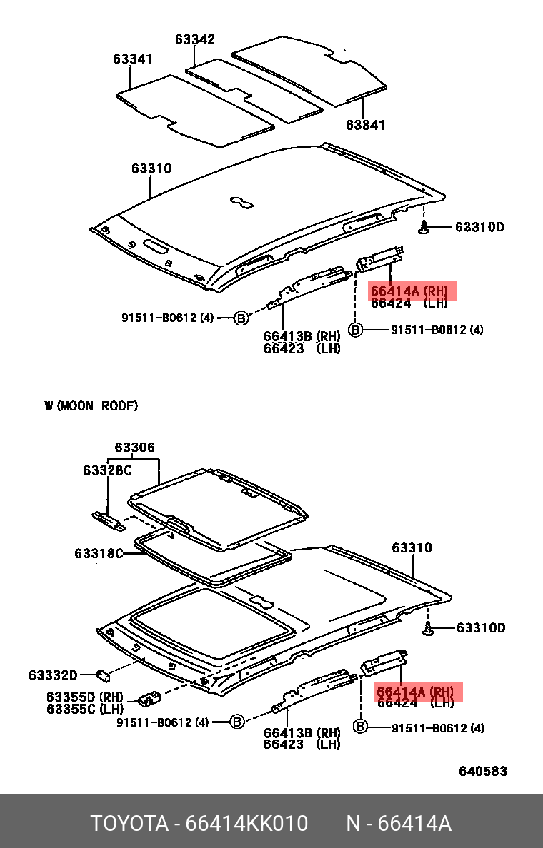 66414-KK010 GENUINE TOYOTA 66414KK010, HILUX 202006-, GUN125, SPACER ...