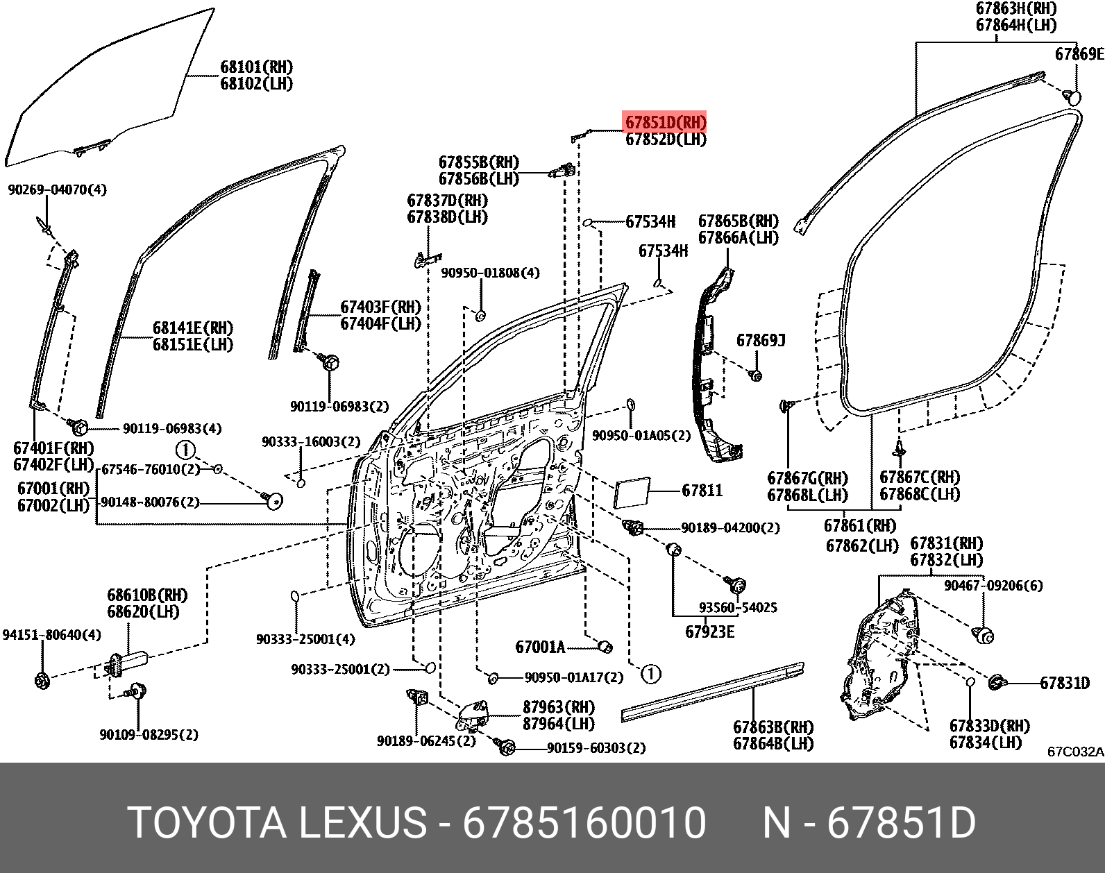 67851-60010 GENUINE TOYOTA 6785160010, LAND CRUISER 202107 -, FJA300 ...