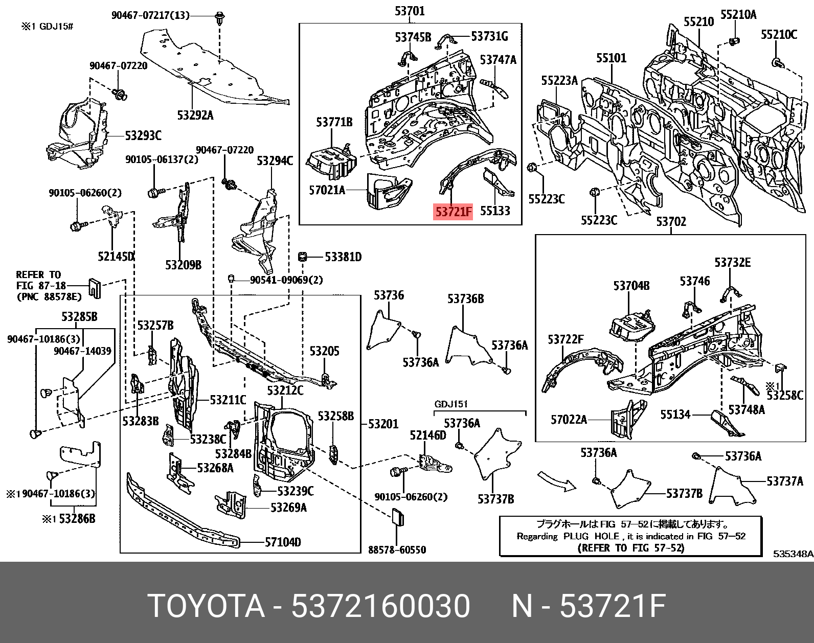 53721-60030 GENUINE TOYOTA LAND CRUISER PRADO 201708-, APRON, FRONT ...