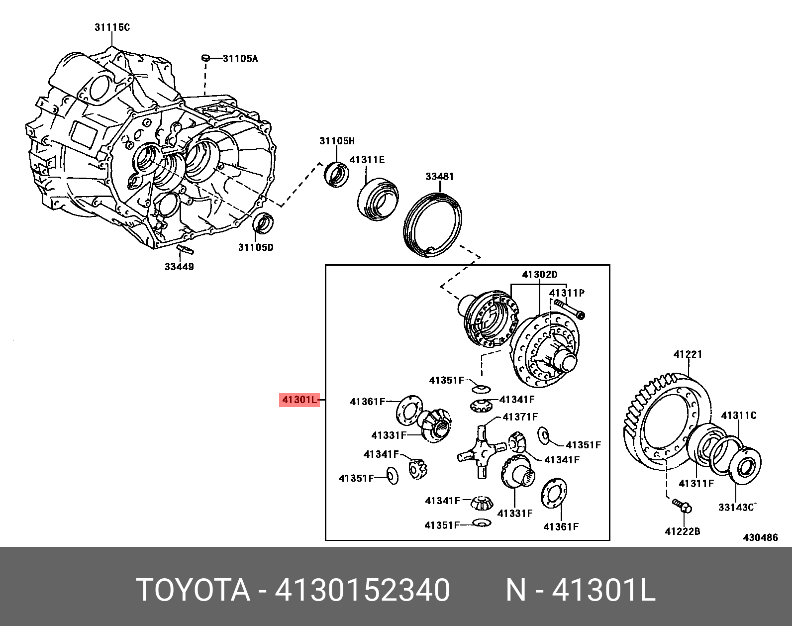 41301-52340 GENUINE TOYOTA 4130152340, YARIS GR 202008 -, GXPA16,MXPA12 ...