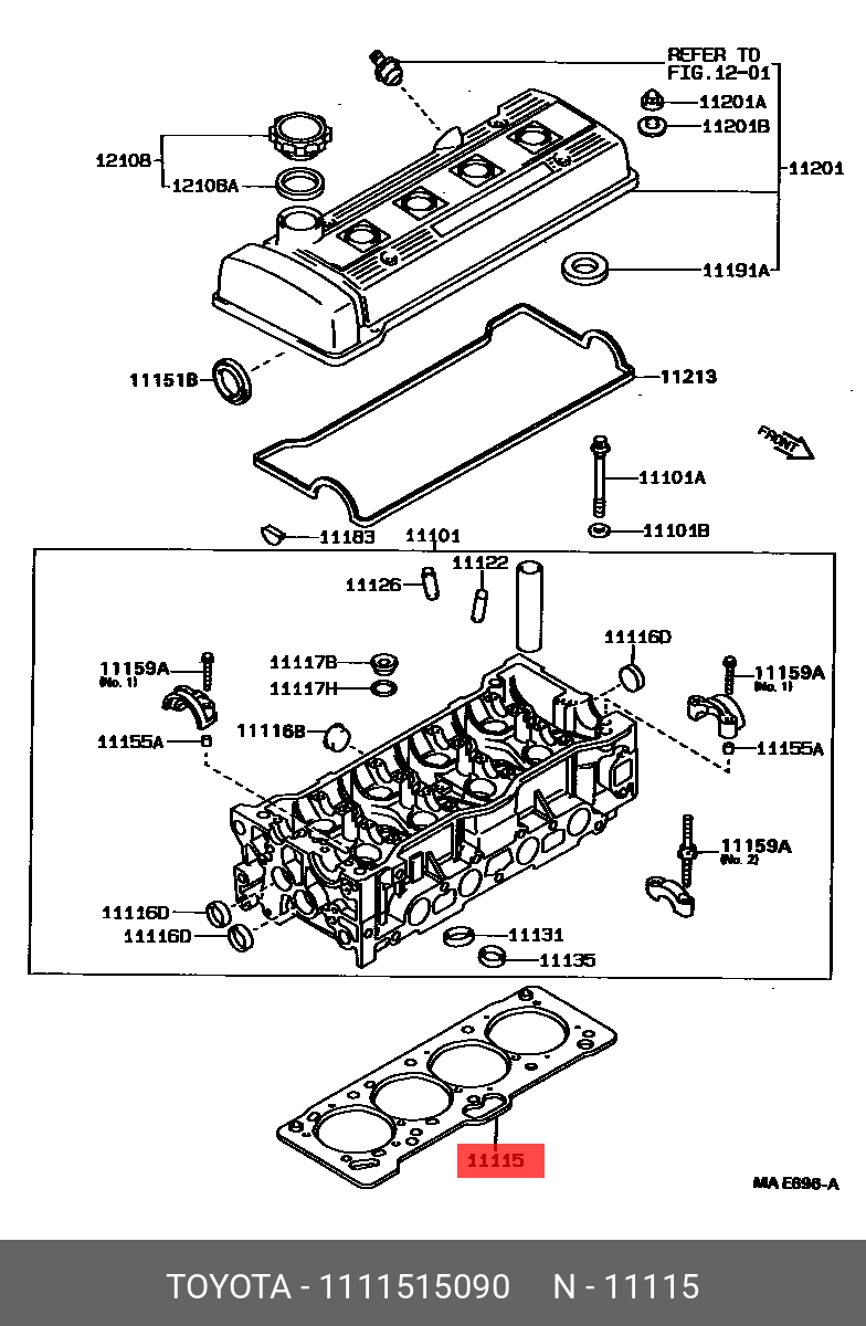 Genuine OE Gasket Cylinder 1111515090 for Toyota 11115-15090 online kaufen | eBay