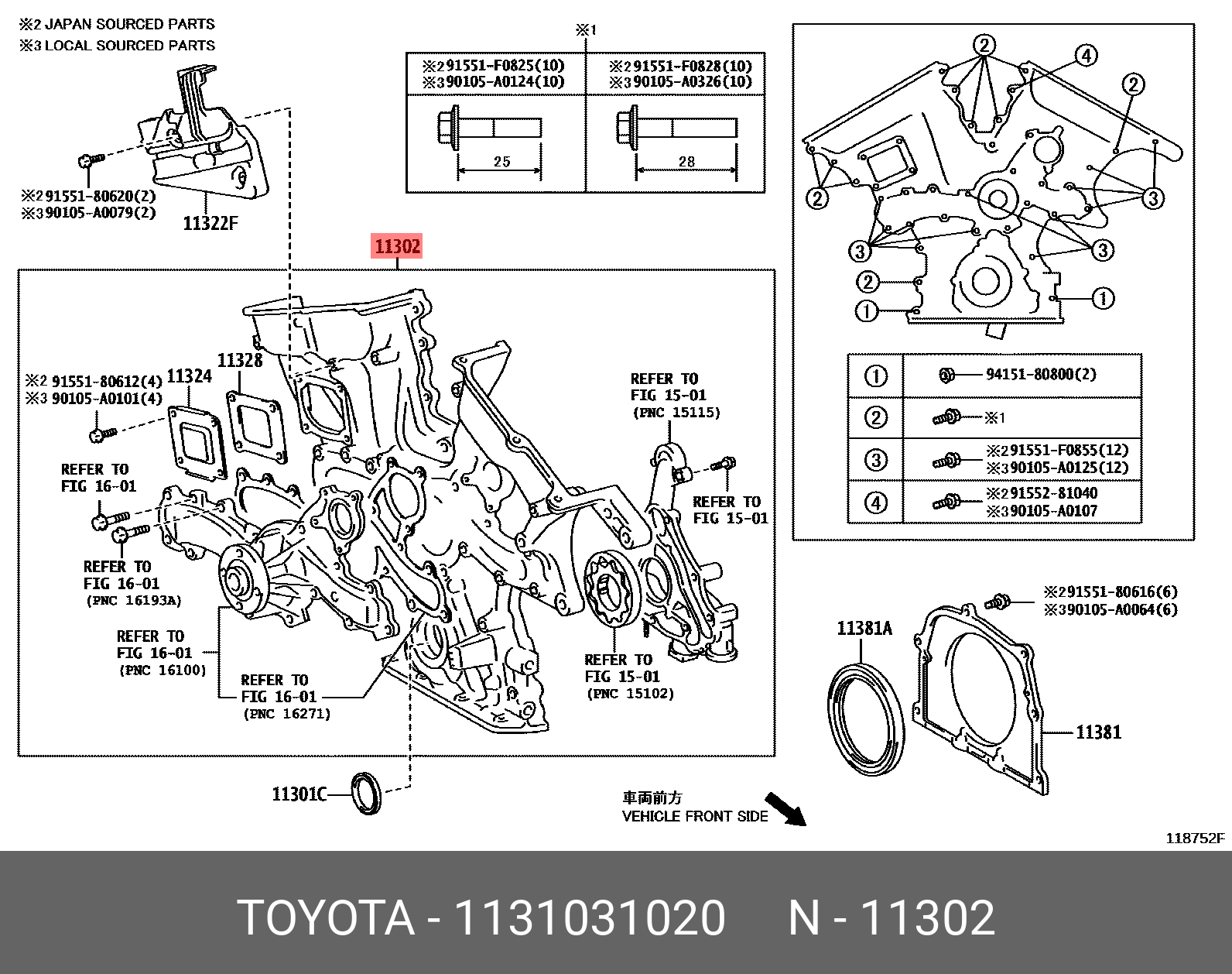 11310-31020 GENUINE TOYOTA 1131031020, ALPHARD/ VELLFIRE/ HV 201501 ...