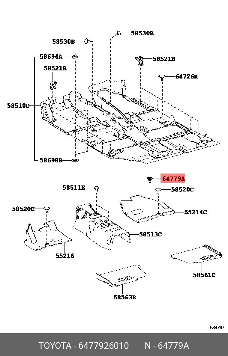 64779-26010 GENUINE TOYOTA JPN TAXI 201710 - , STOPPER, SPARE WHEEL ...