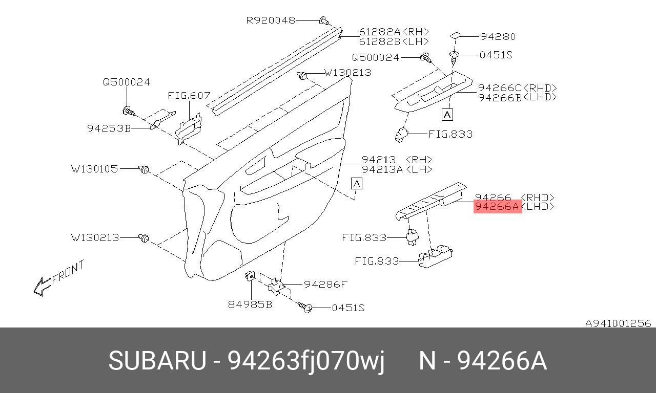 Originale OE Pnl P/W Sw M mano sinistra 94263FJ070WJ per Subaru 94263F-J070WJ