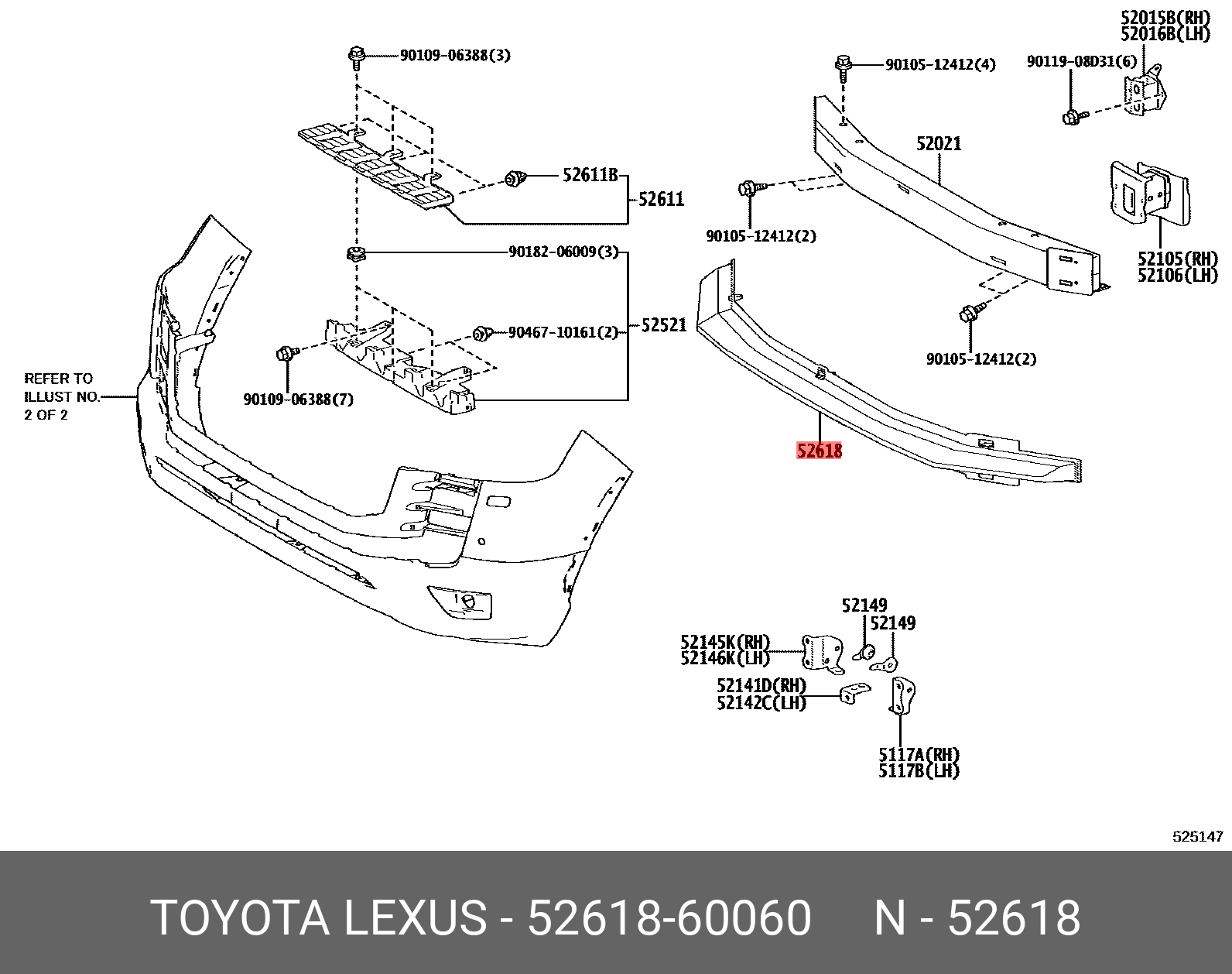52618-60060 GENUINE TOYOTA 5261860060, LAND CRUISER 202107 -, FJA300 ...