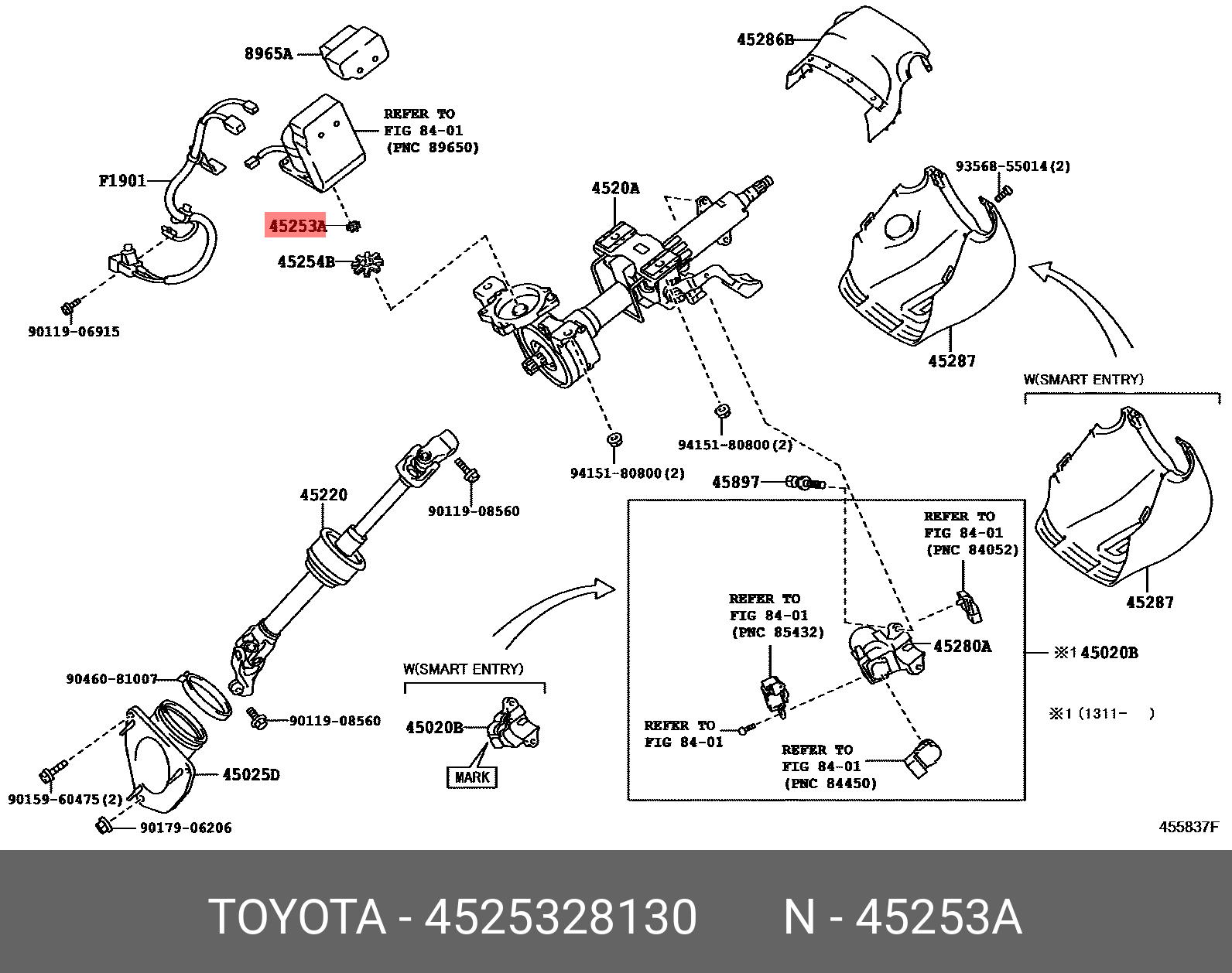 45253-28130 GENUINE TOYOTA ESTIMA 200601 - 201910, SPACER, ELECTRIC ...