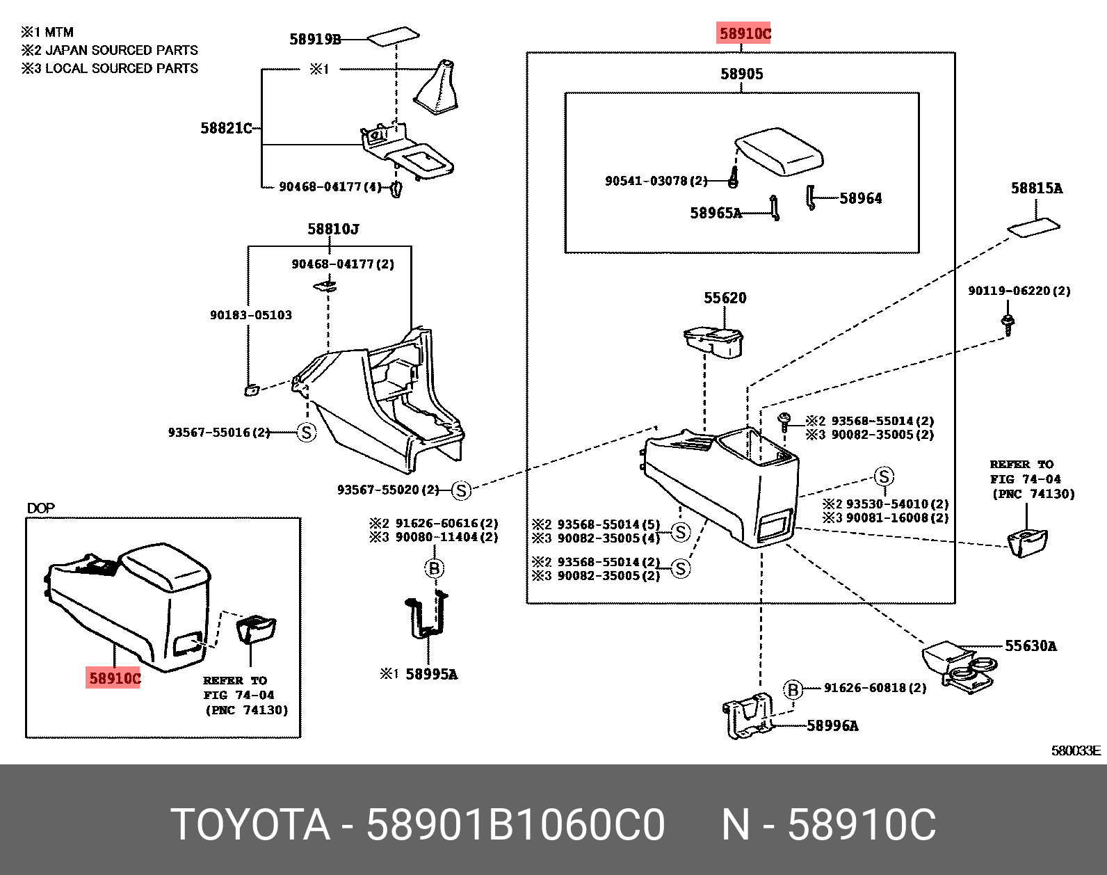 58901-B1060-C0 GENUINE TOYOTA 58901B1060C0, TANK/ ROOMY 201611 -, M900A ...