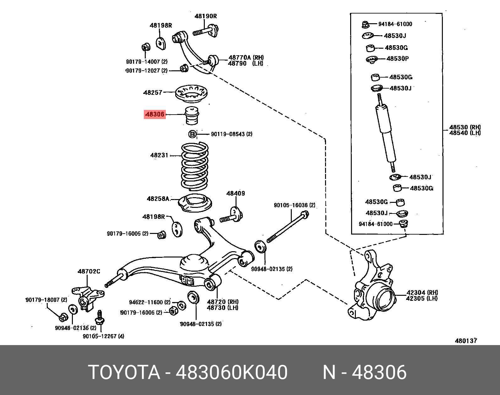 48306-0K040 GENUINE TOYOTA 483060K040, HILUX 202108-, GUN125, BUMPER ...
