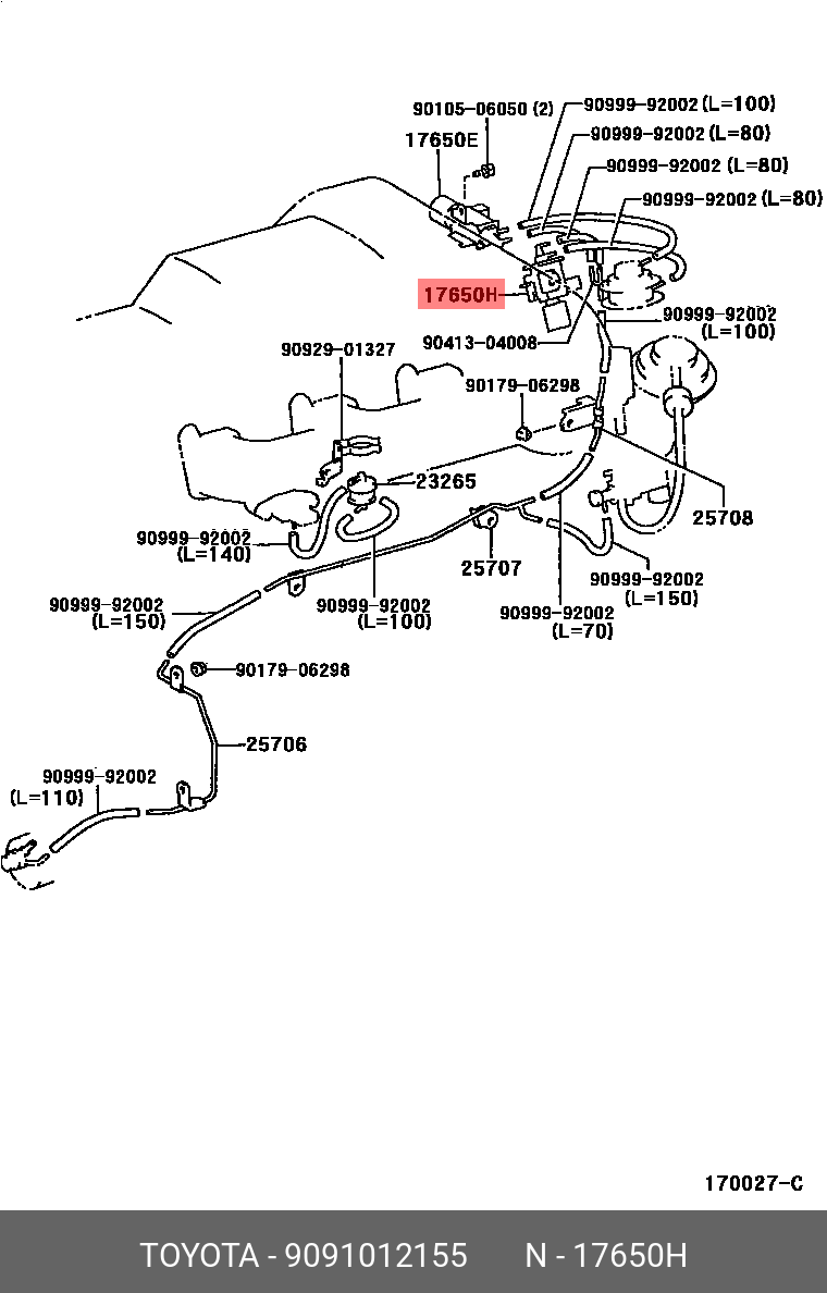 90910-12155 GENUINE TOYOTA LAND CRUISER 199801 - 200708, VALVE, VACUUM ...