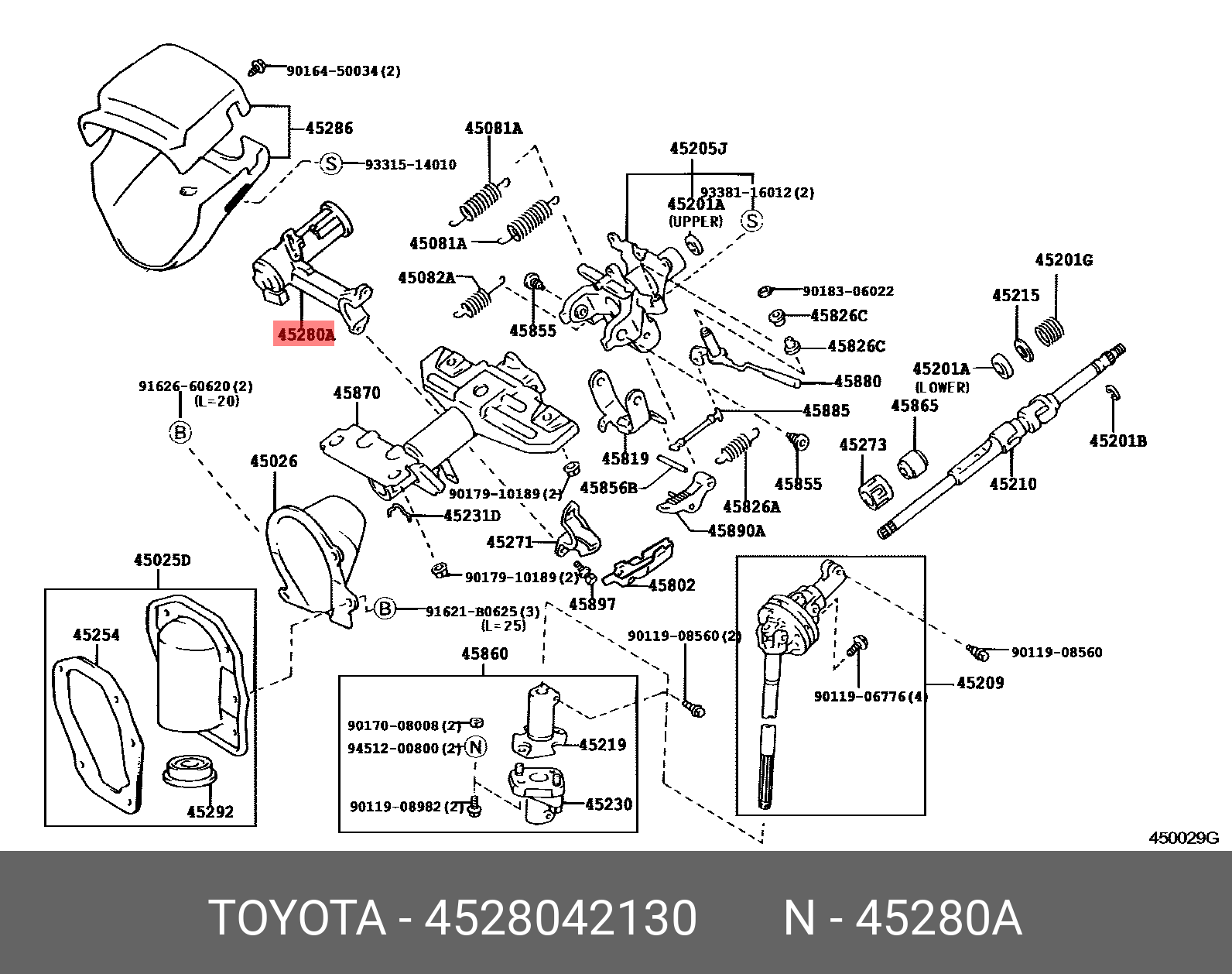 45280-42130 GENUINE TOYOTA NOAH/ VOXY 200706 - 201401, BRACKET ASSY ...