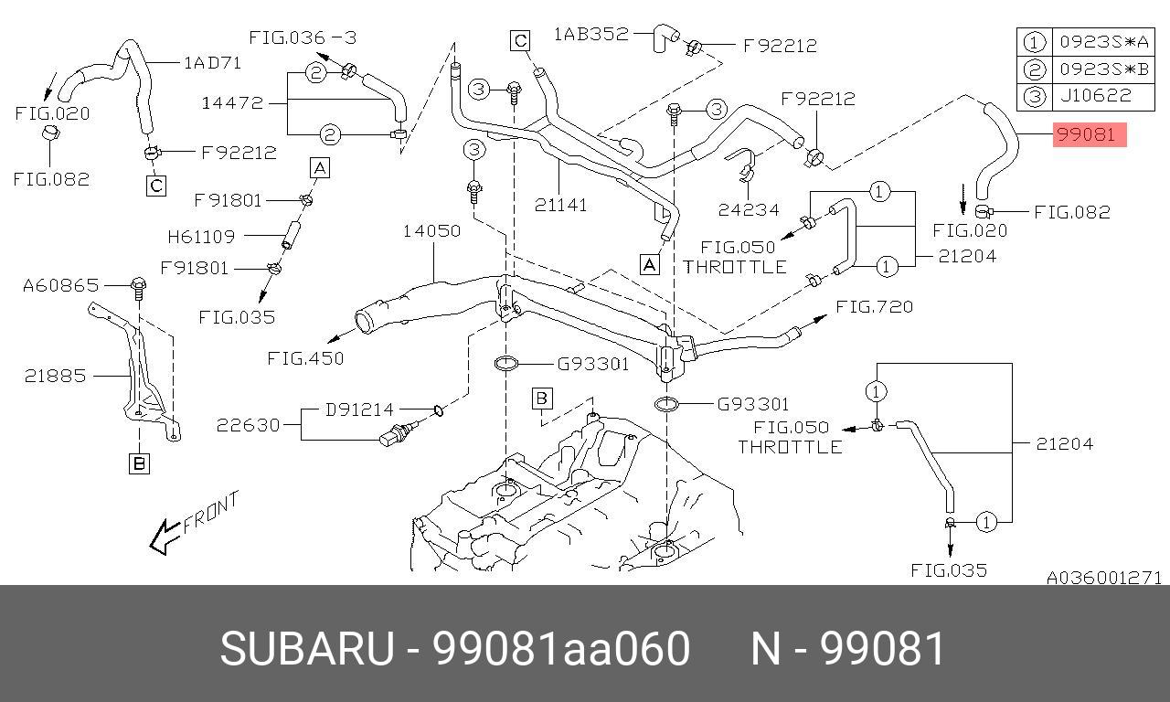 Tubo originale OE Cp-Vacuum 99081AA060 per Subaru 99081-AA060