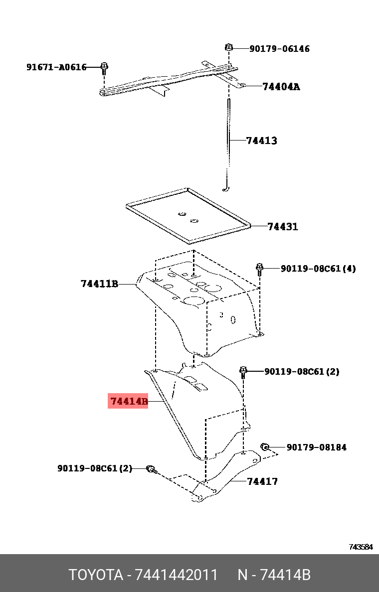 74414-42011 GENUINE TOYOTA 7441442011, ALPHARD/ VELLFIRE/ HV 201501 ...