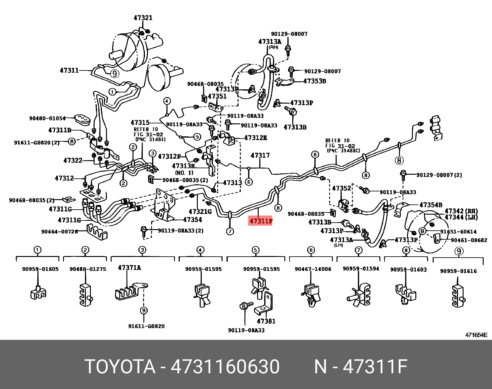 47311-60630 GENUINE TOYOTA LAND CRUISER 201408 - 201507, TUBE, FRONT ...