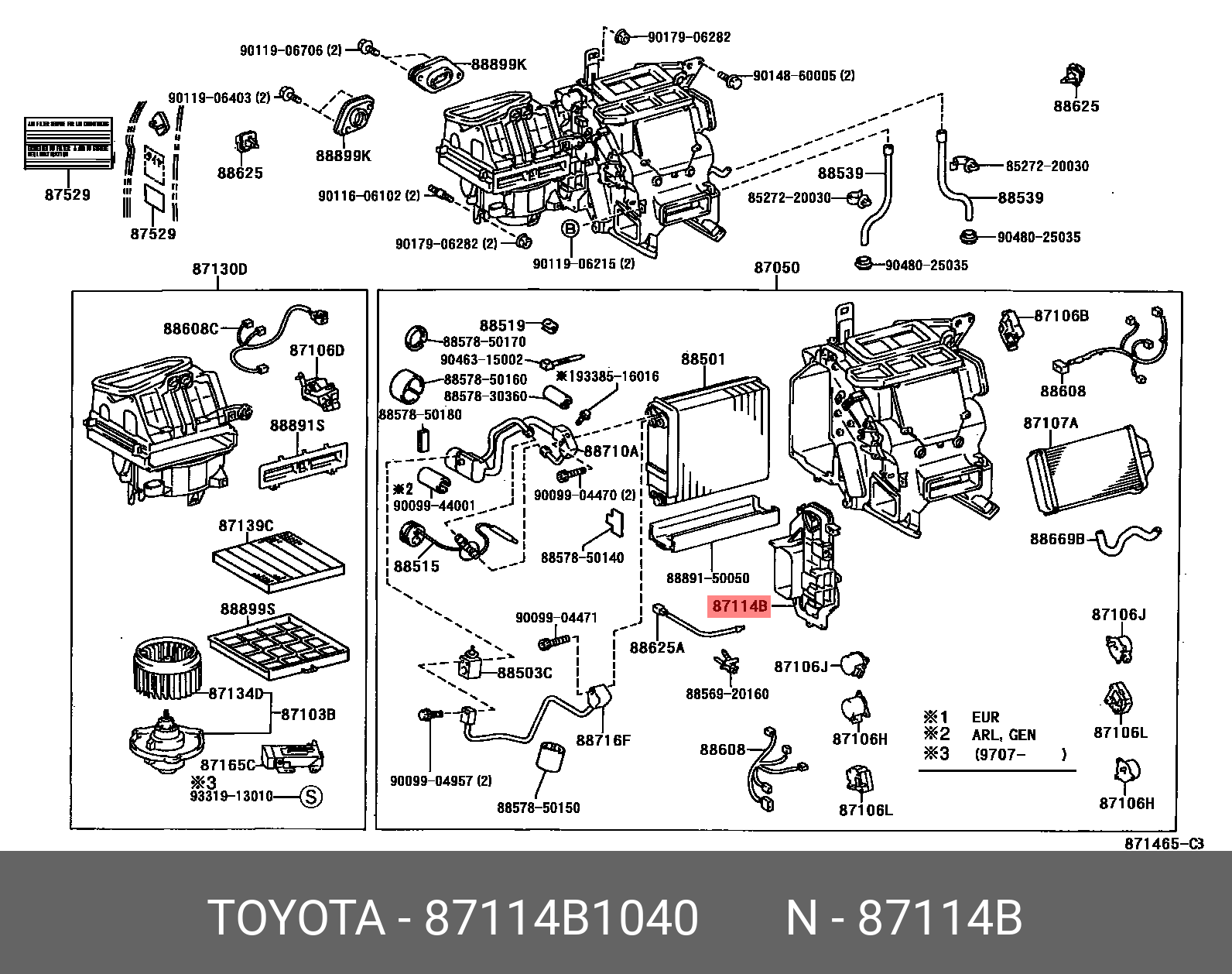 87114-B1040 GENUINE TOYOTA 87114B1040, RAIZE 201910-, A200A, A201A ...
